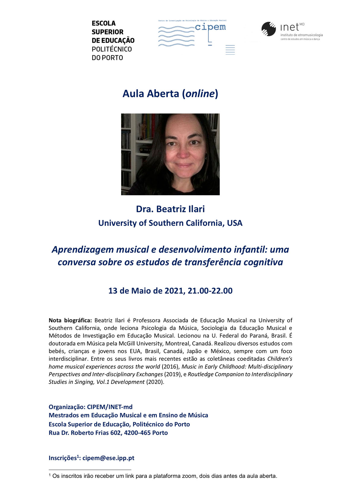 Aula Aberta | Aprendizagem musical e desenvolvimento infantil: uma conversa sobre os estudos de ...